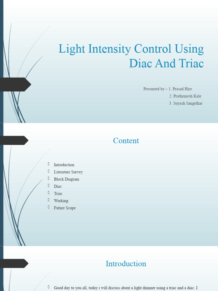 Light Intensity Control Using Diac and Triac | PDF | Capacitor | Diode Light Intensity Control Using Diac and Triac | PDF | Capacitor | Diode