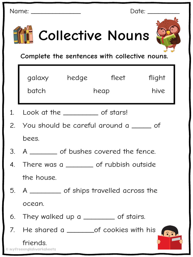 Collective Nouns Worksheet 3 Choose | PDF
