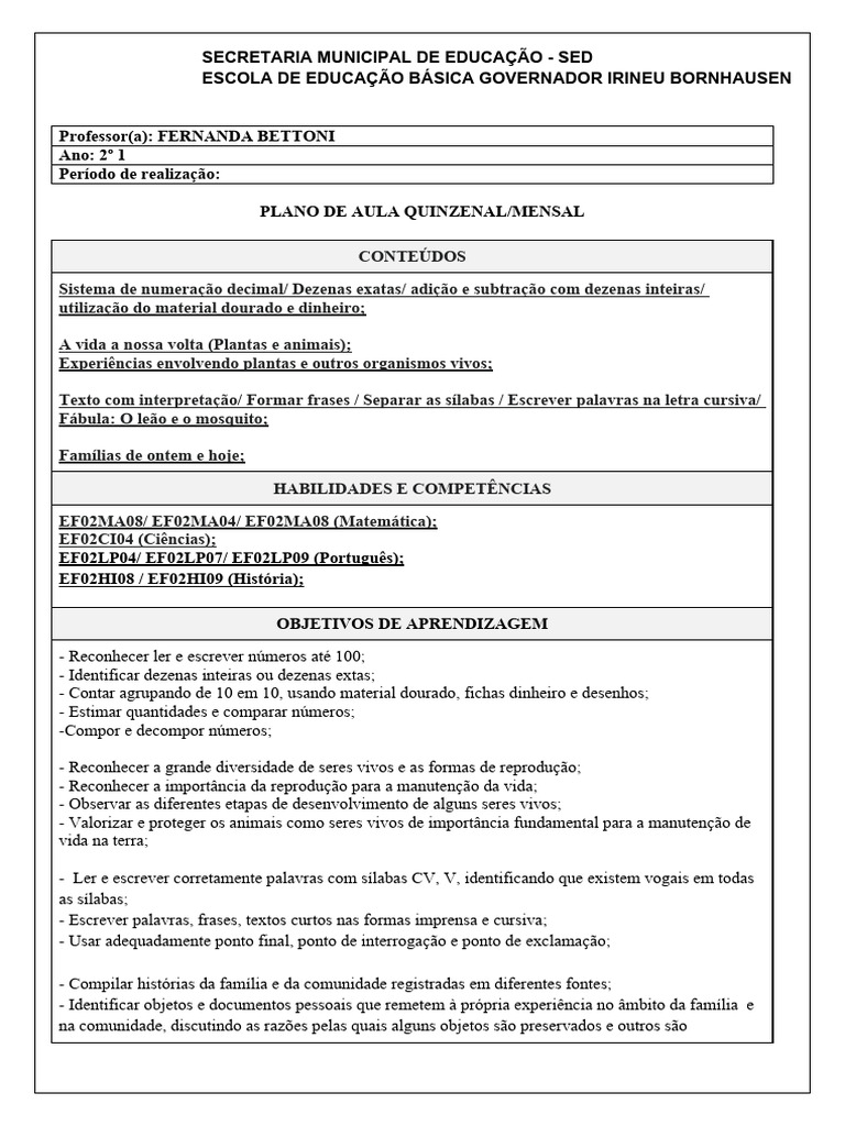 Plano DE 45 DIAS | PDF