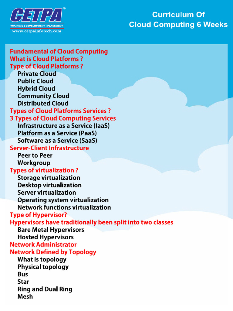 Cloud Computing 6 Weeks Pdf