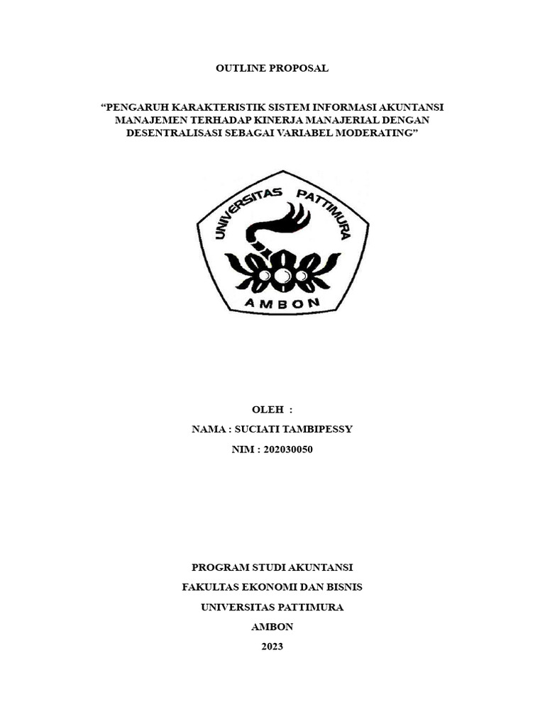 Outline Proposal Seminar Akmen | PDF