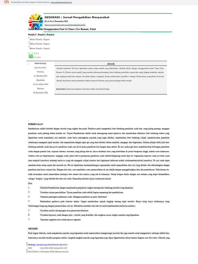 Template of DEDIKASI - En.id | PDF | Karier & Perkembangan | Kajian Bahasa Asing