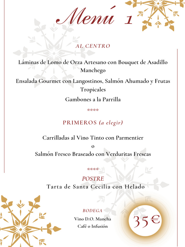 Menú Gourmet: Lomo, Langostinos y Postre | PDF