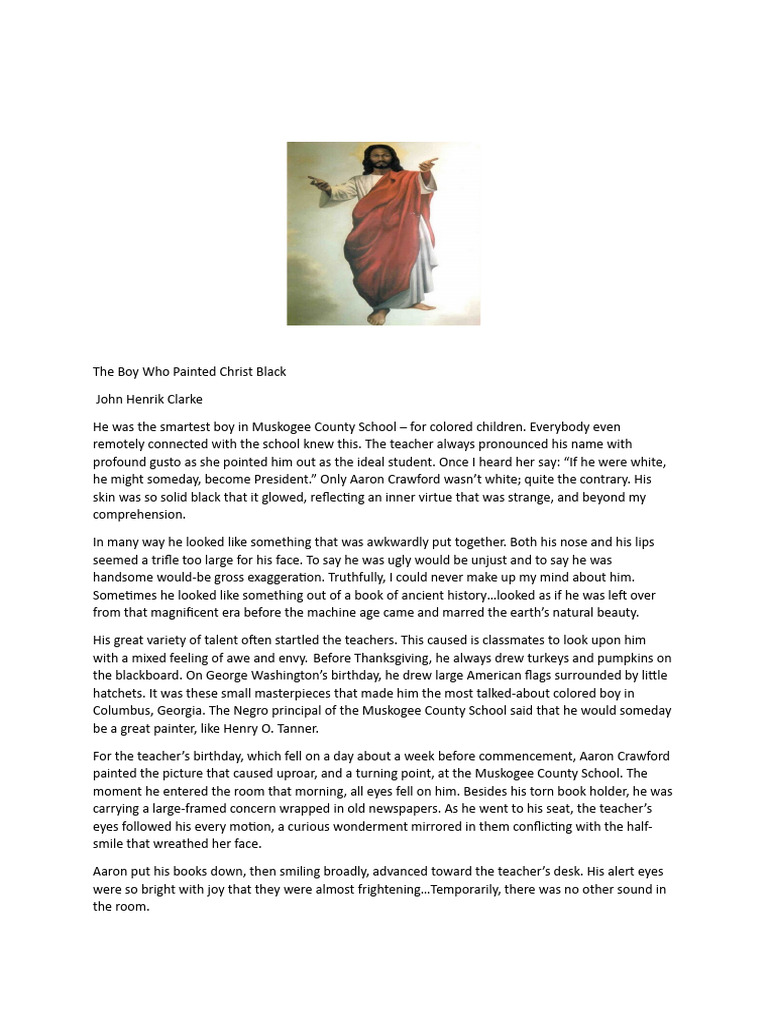 The Boy Who Painted Christ Black Short Story | PDF