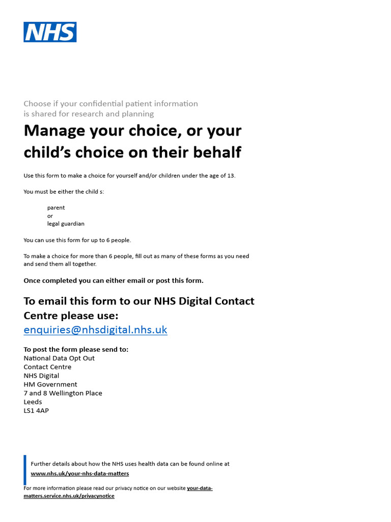 Make and Manage Your Choice or Your Childs Choice PDF 224kb | PDF ...