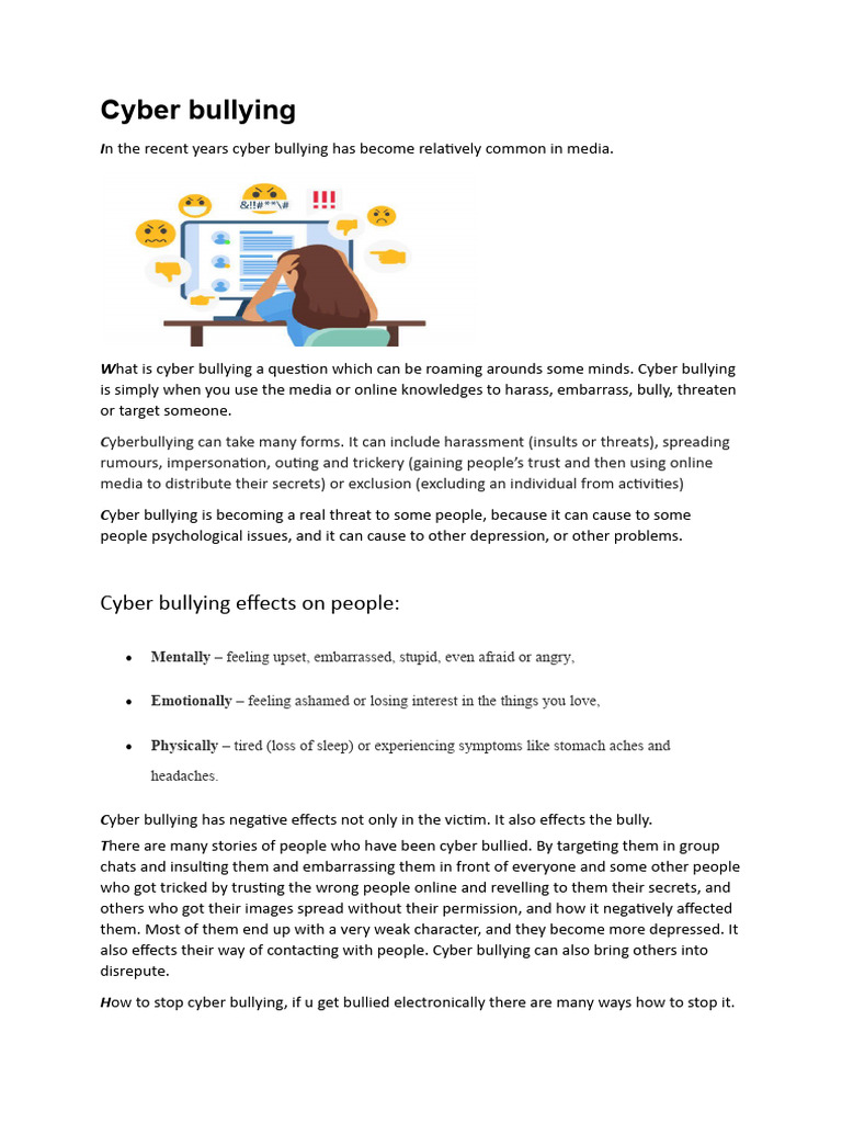 Cyber Bullying | PDF | Cyberbullying | Bullying