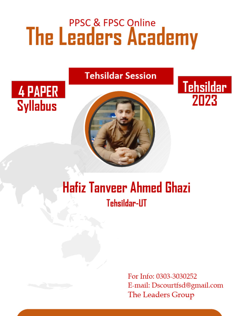 Tehsildar Exam Syllabus 2023 | PDF | Pakistan