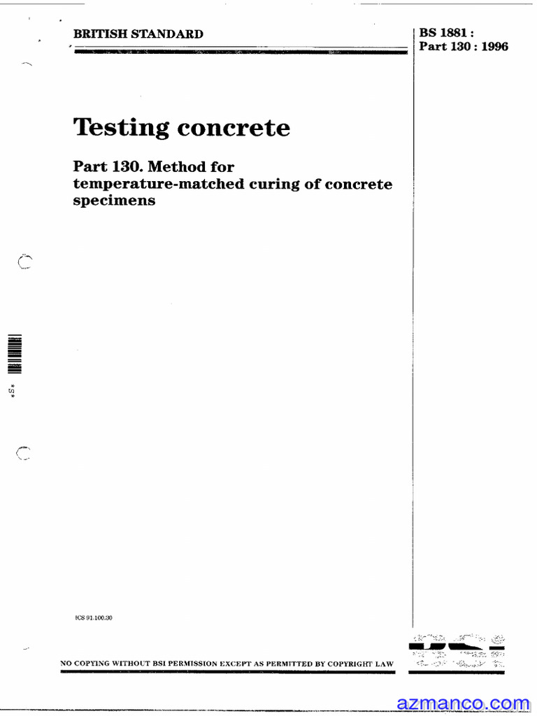 BS 1881-Part 130-96 | PDF | Concrete | Physical Sciences