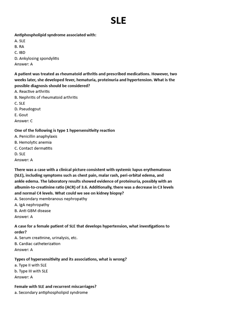 Sle and Sceroderma and Sjogren Syndrom | PDF