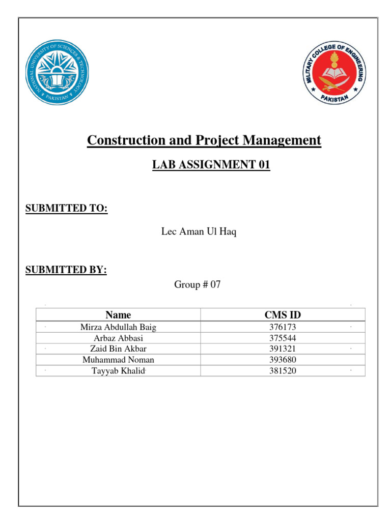 CPM Lab Assignment-02 | PDF | Procurement | Carpentry