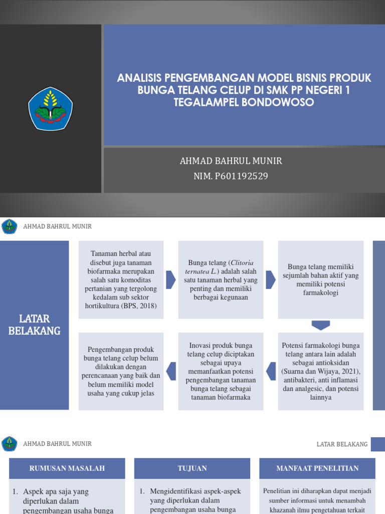 Analisis Pengembangan Model Bisnis Produk Bunga Telang Celup Di SMK PP ...