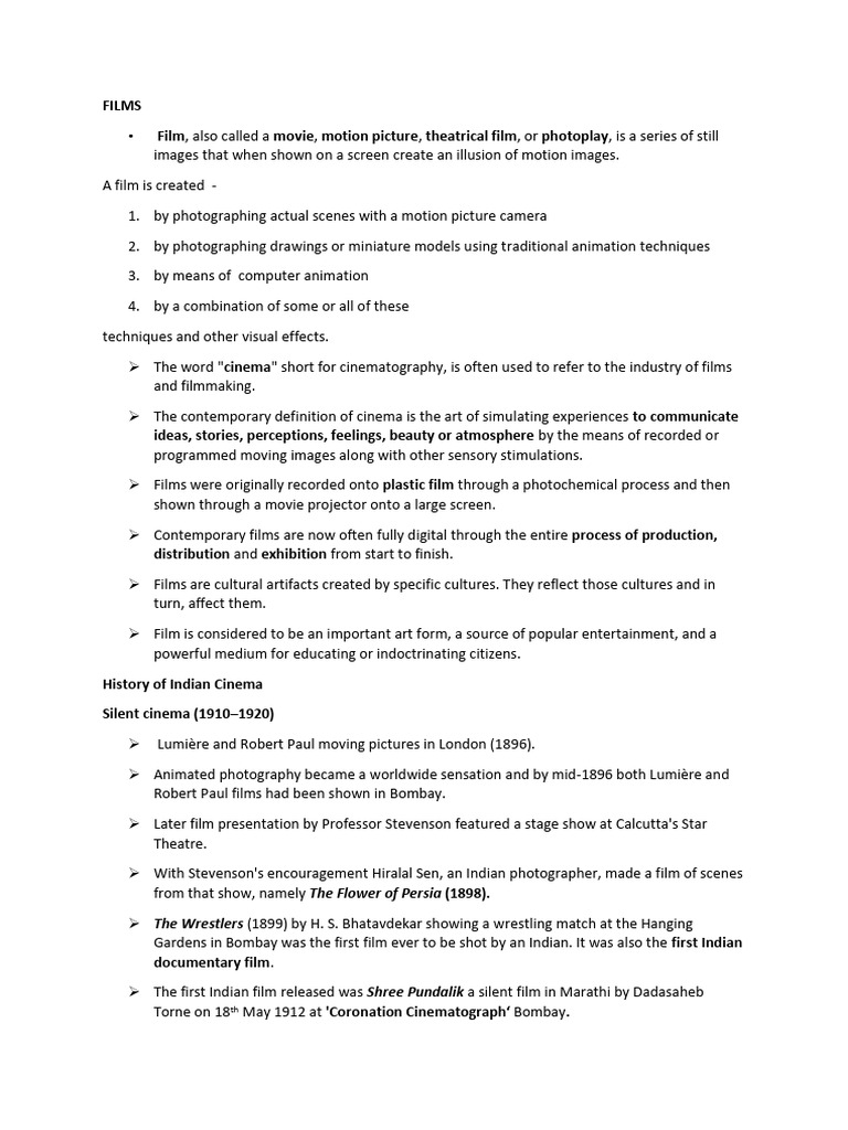 Fs Notes 2022 Pdf Cinema Of India