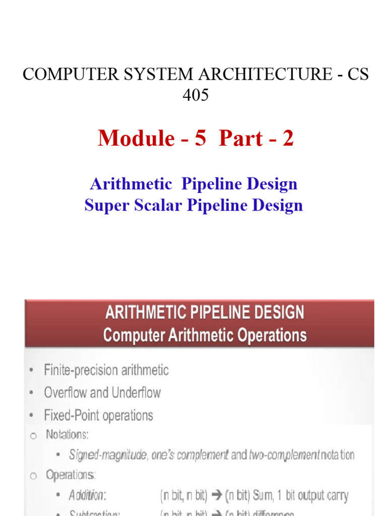 Stud CSA Mod 5p2 Arithmetic SuperPipeline | PDF | Central Processing Unit | Parallel Computing