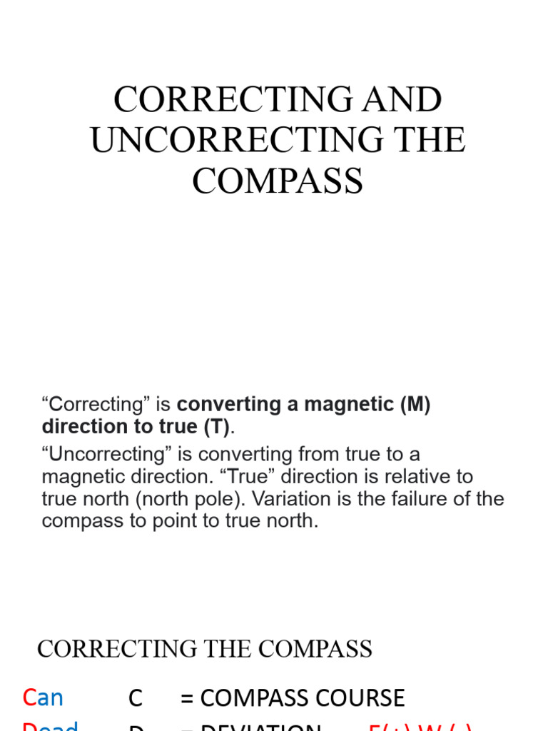 Correcting and Uncorrecting The Compass | PDF | Compass | Magnetism