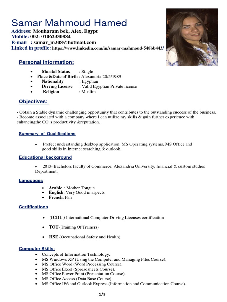 Samar Mahmoud Hamed (1) VVV | Download Free PDF | Human Resources | Employment