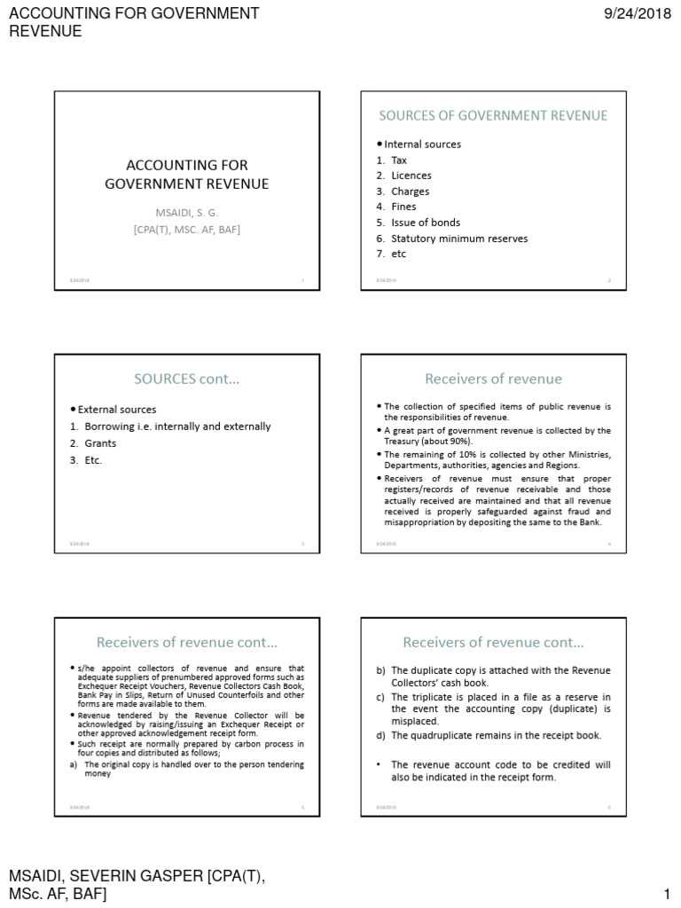 Government Revenue Sources in Tanzania | PDF | Cheque | Money Order