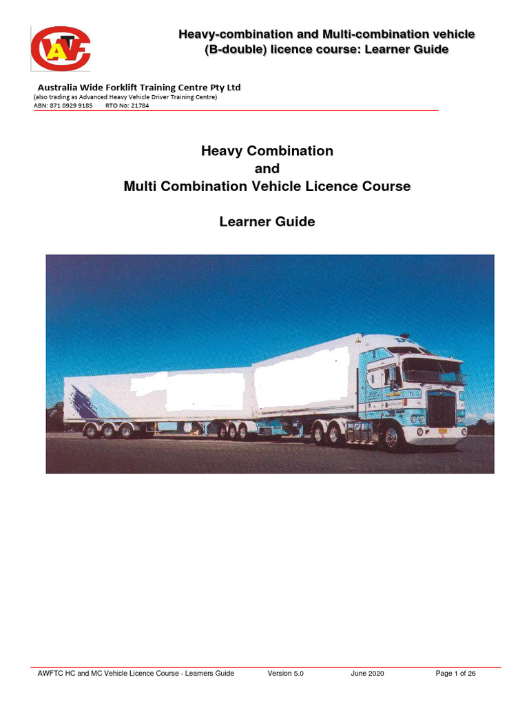 HC & MC Vehicle Licence Course Guide | PDF | Semi Trailer Truck | Truck