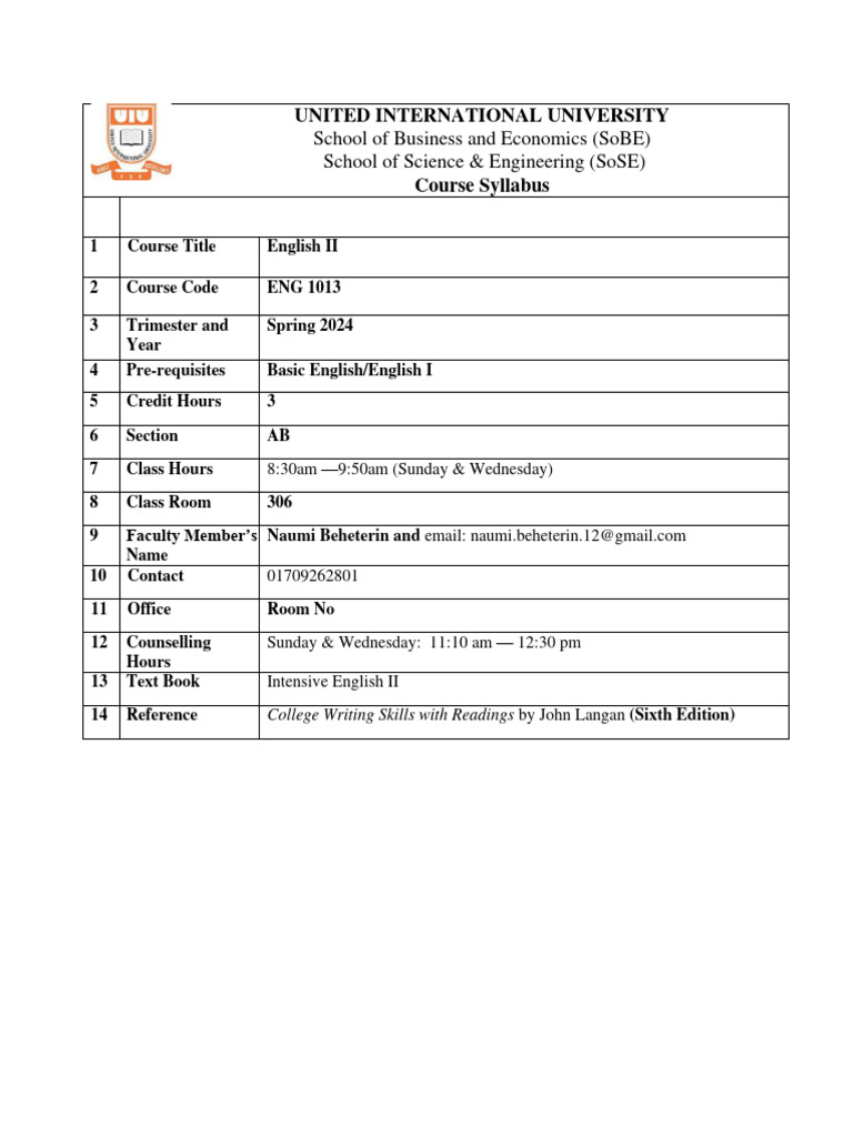 United International University | PDF | Essays | English Language