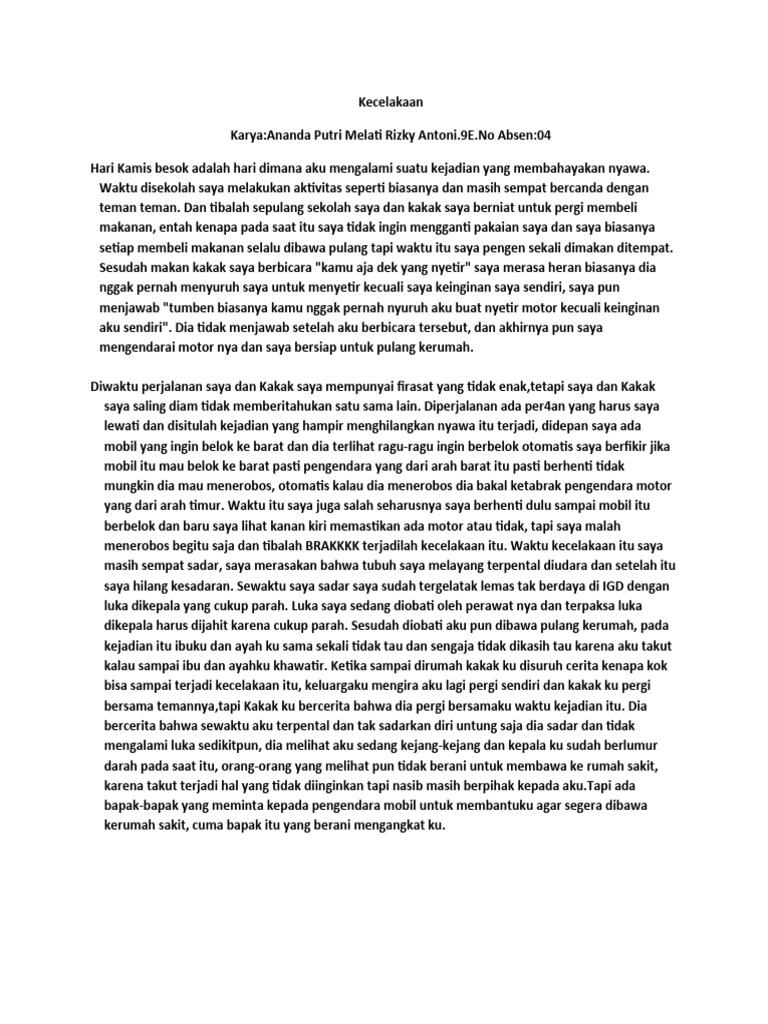 Kecelakaan-WPS Office | PDF | Pengembangan Diri | Fiksi Misteri, Thriller, & Kejahatan