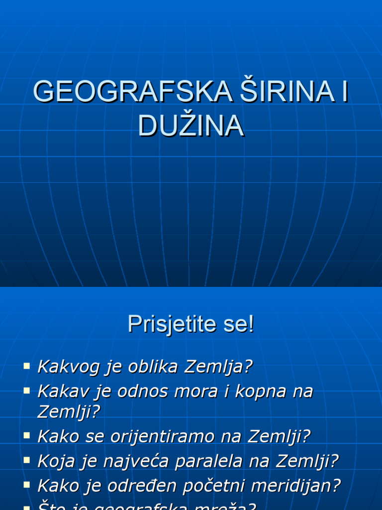Geografska Sirina I Duzina | PDF