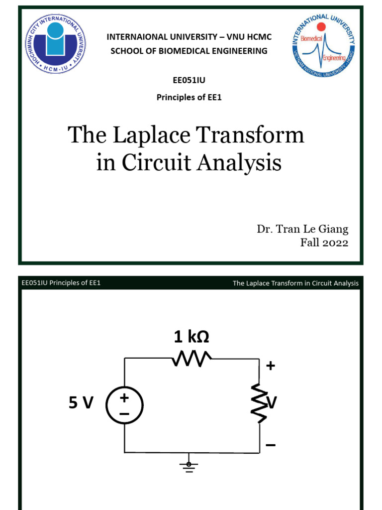 Lecture Intro To Laplace Transform Handout | PDF | Electrical Network ...