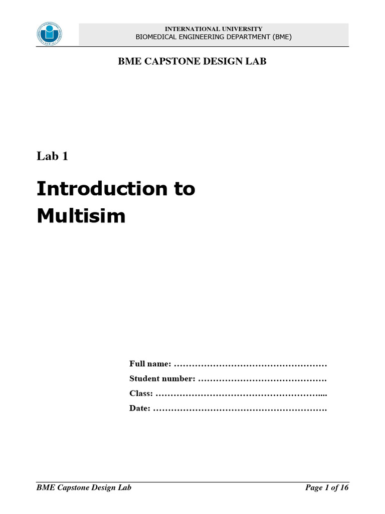 Lab 3 - Intro to Multisim_Revised_07202009 | PDF | Electrical Network | Series And Parallel Circuits