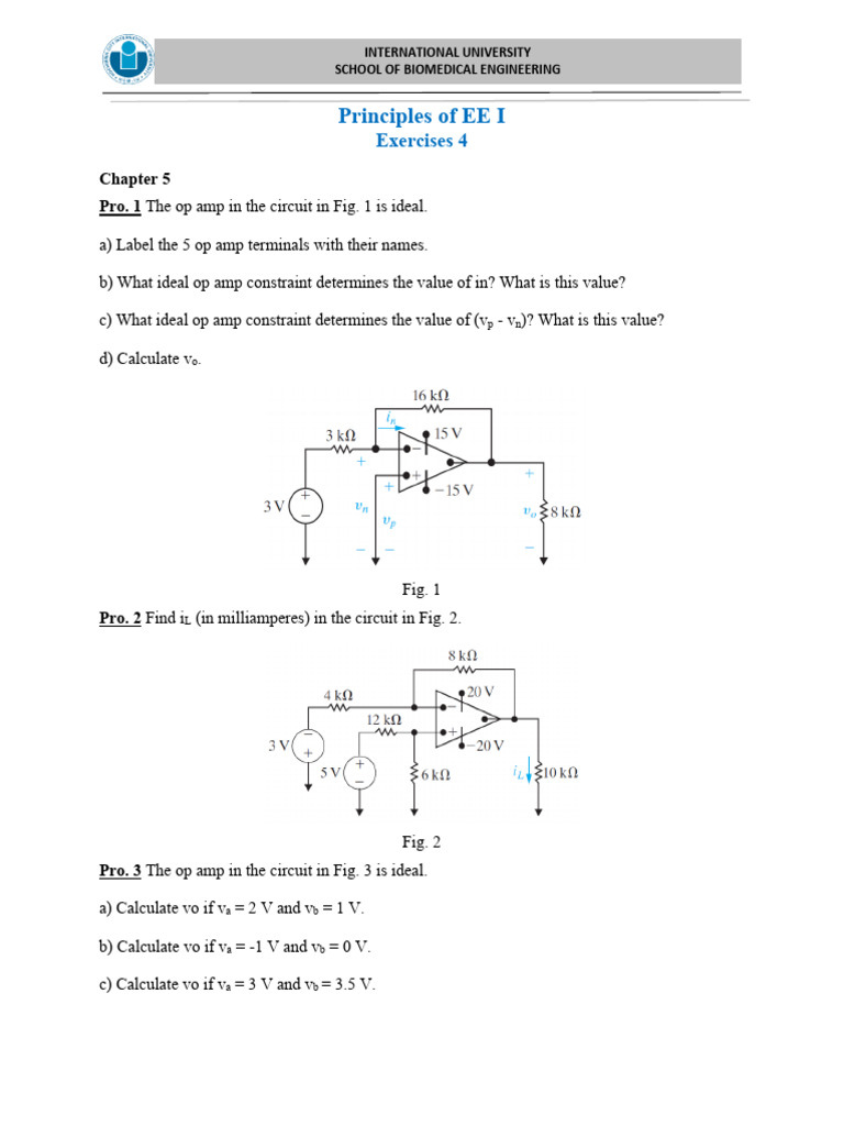 Exercises 4 | PDF | Operational Amplifier | Amplifier Exercises 4 | PDF | Operational Amplifier | Amplifier