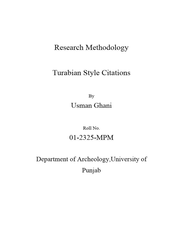 Turabian Style Citation Guide | PDF | Publishing | Written Communication