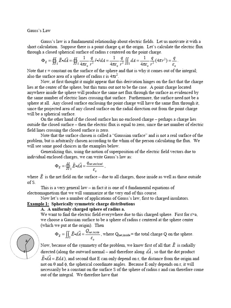 Gauss's Law II | PDF | Sphere | Physics