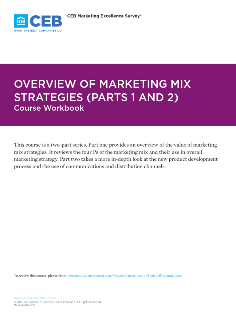 10.overview of Marketing Mix Strategies | PDF | Marketing | Brand