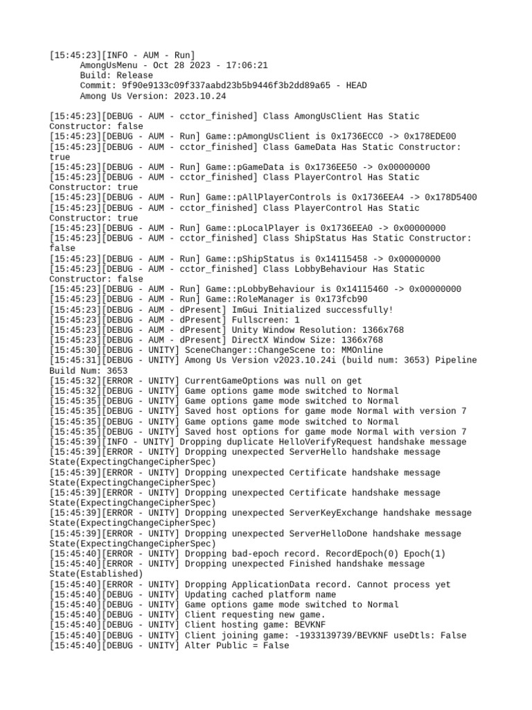 Aum Log | PDF | Unity (Game Engine) | Operating System Families