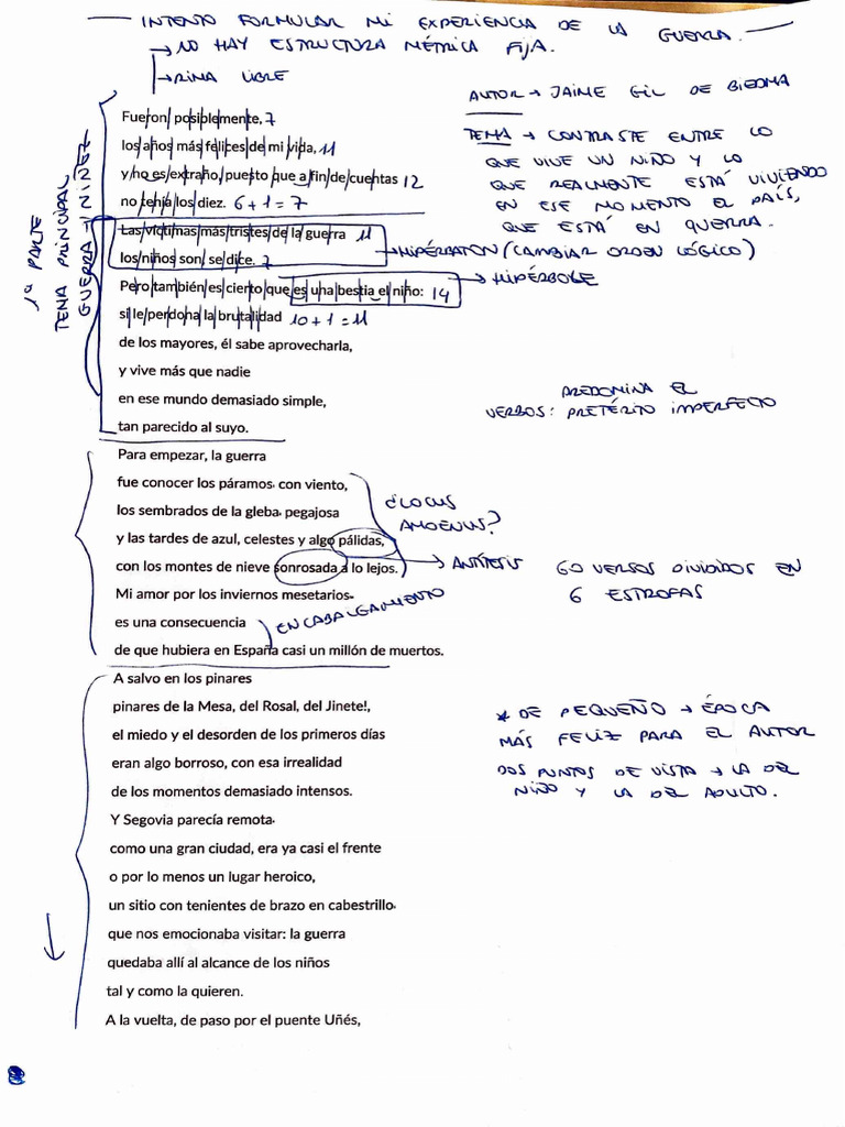 Poema - Biedma. Comentario de Texto | PDF | Verbo | Mecánica del lenguaje