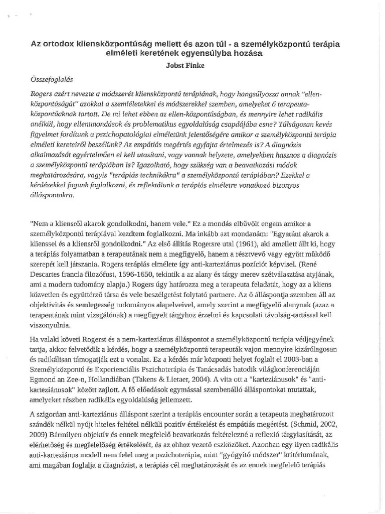 Jobst Finke: Az Ortodox Kliensközpontúság Mellett És Azon Túl | PDF