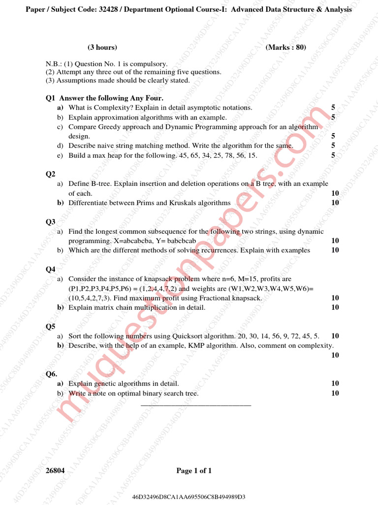 Adsa Pyqs 2023 | Download Free PDF | Computer Data | Cybernetics