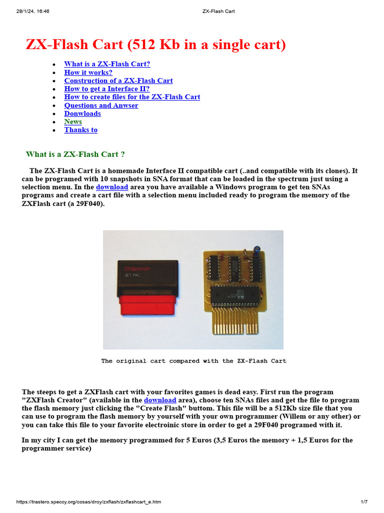 ZX Flash Cart | PDF | Electrical Connector | Computing