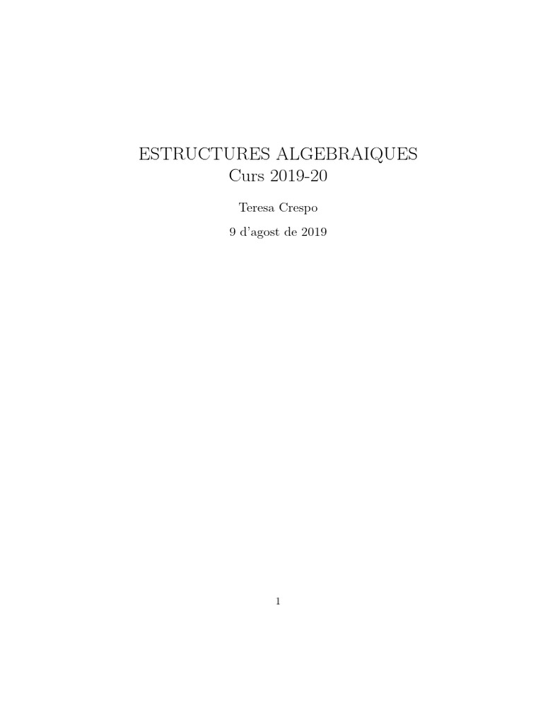 A Punts e Structures Algebra I Ques 2019 | PDF