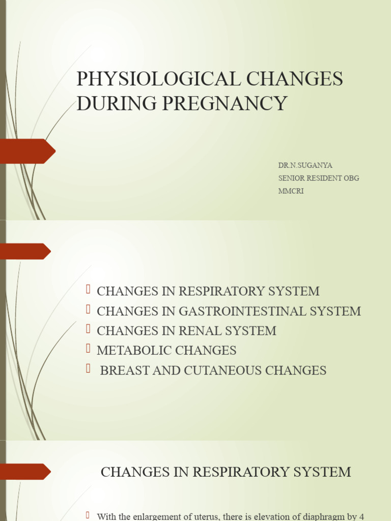 Physiological Changes During Pregnancy 2-1 | PDF | Respiratory System | Breast