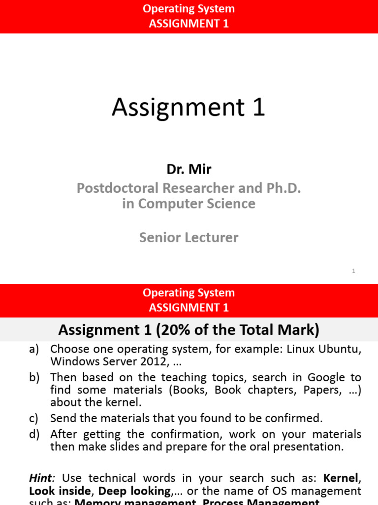 OS Assignment for CS Students | PDF | Operating System | Computer Science