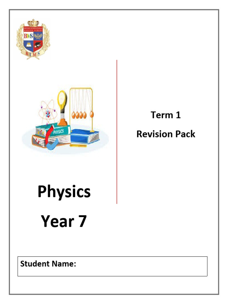 Physics Y7 Term 1 Revision Pack | PDF | Plate Tectonics | Outer Space