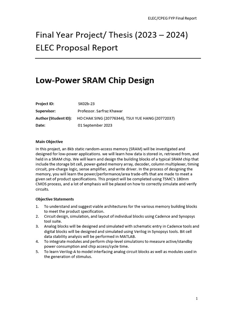 2324model Proposal Report 1 | PDF | Random Access Memory | Integrated ...