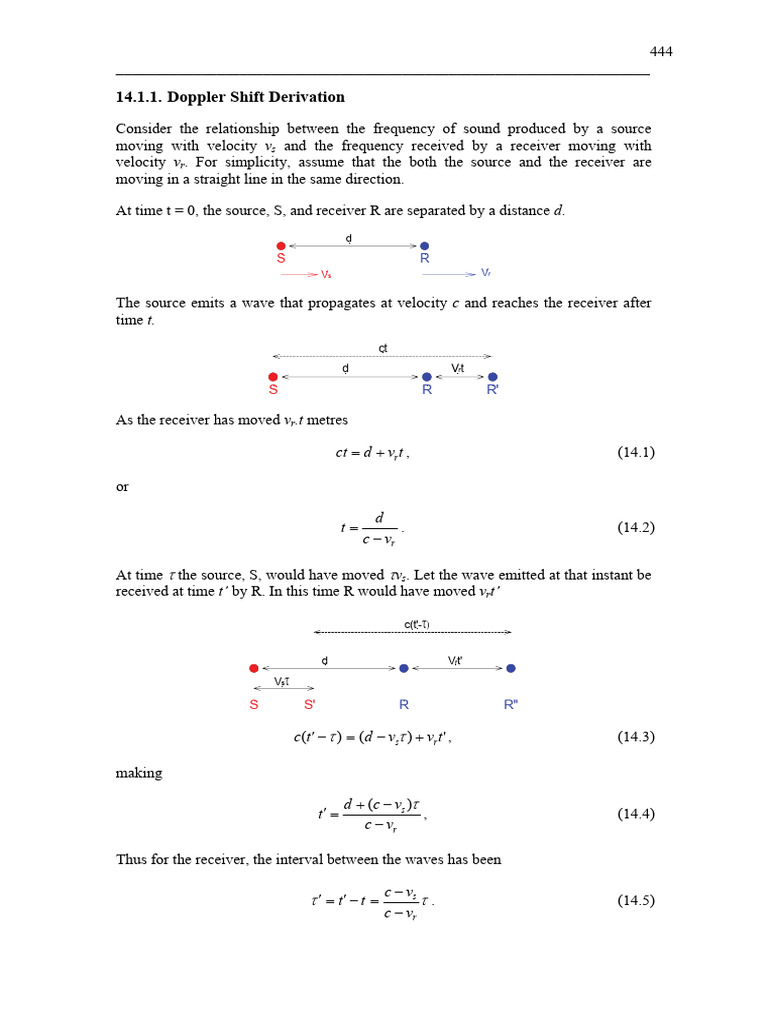 Handout6.2-Doppler Shift Derivation | PDF | Waves | Doppler Effect