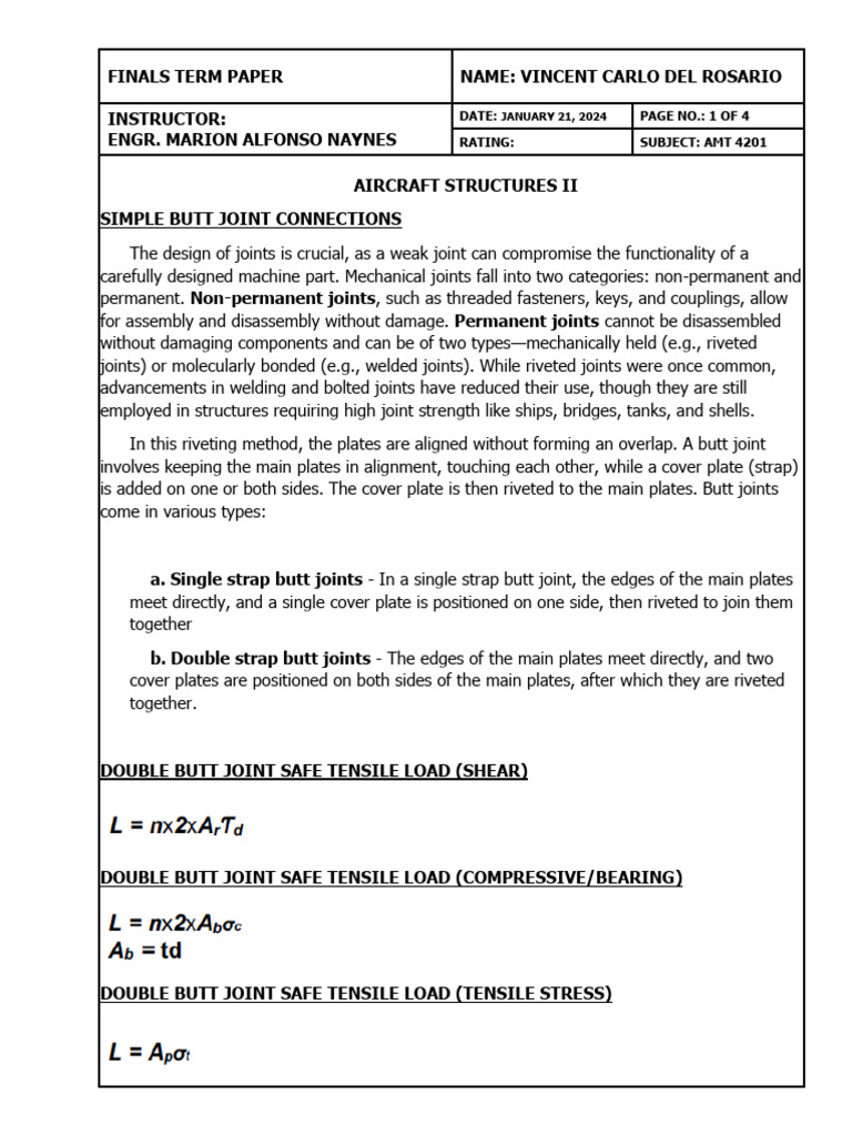 Structures Example Lesson | PDF | Rivet | Joining
