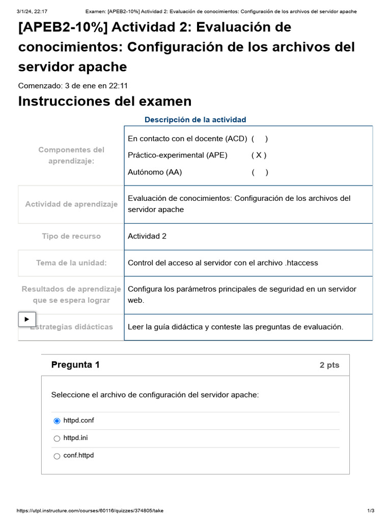 Configuración Apache: .htaccess y Seguridad | PDF | Servidor HTTP Apache | Arquitectura de software