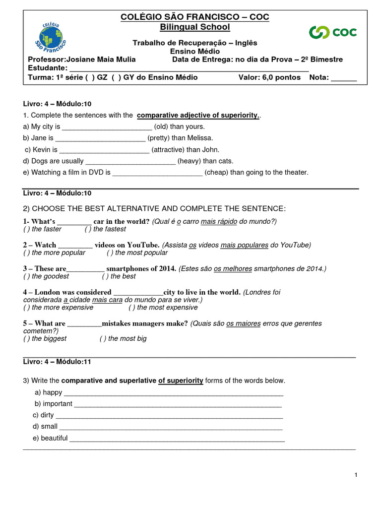 2023-07-04t20-11-24-730309-Recupera o 2 Bimestre Ingl S 1gy | PDF