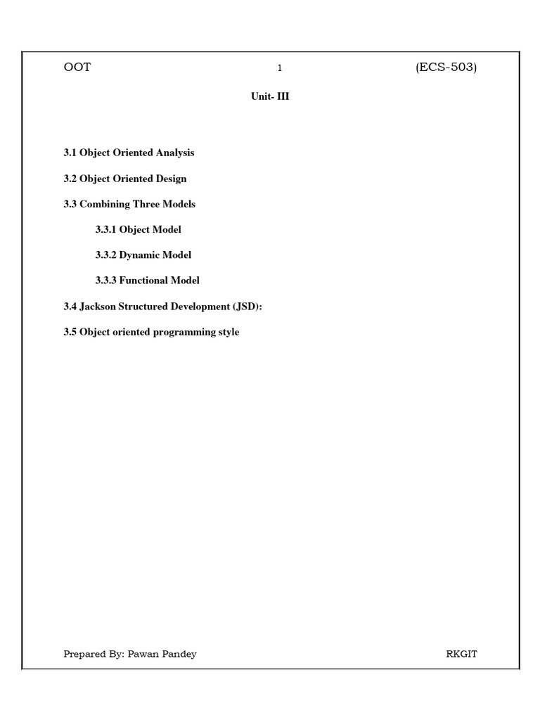 Unit Iii Oot Pdf Method Computer Programming Object Oriented Programming
