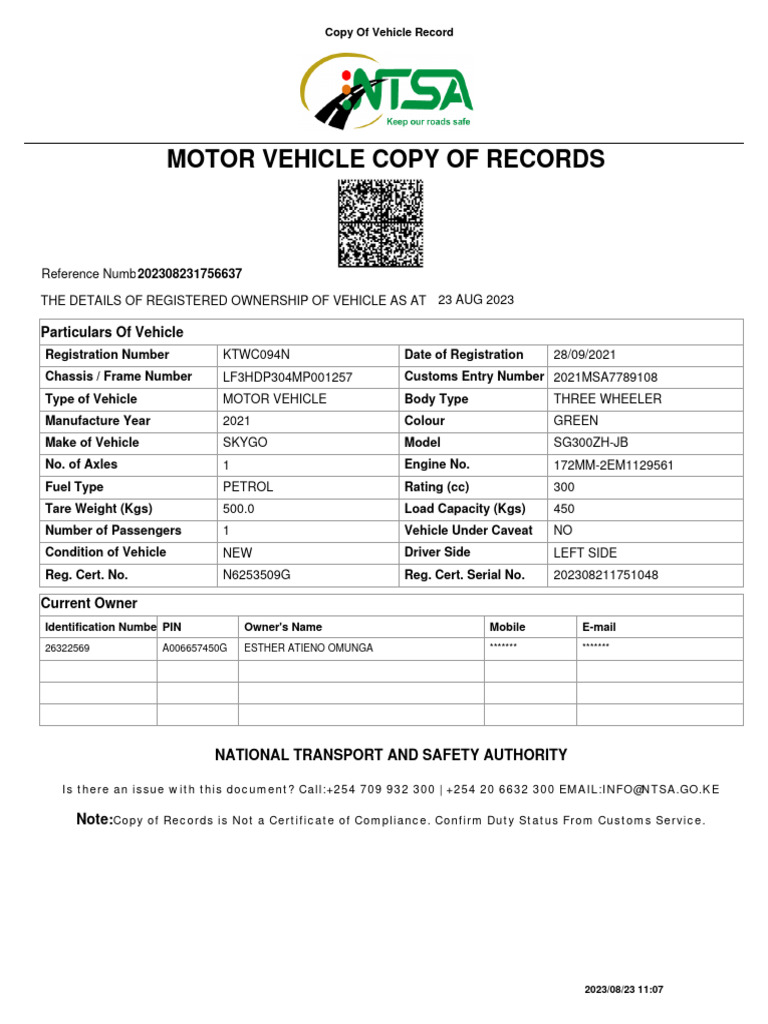 Motor Vehicle Records Overview | PDF