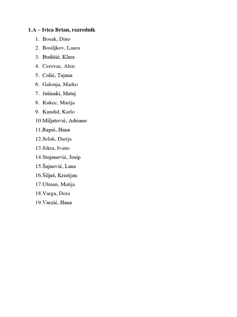 Popis Ucenika | PDF