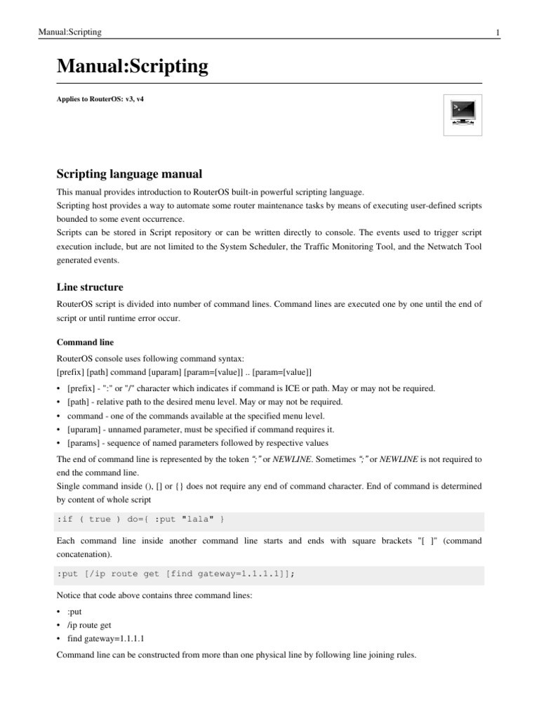 Mikrotik Scripting Pdf Scope Computer Science Variable