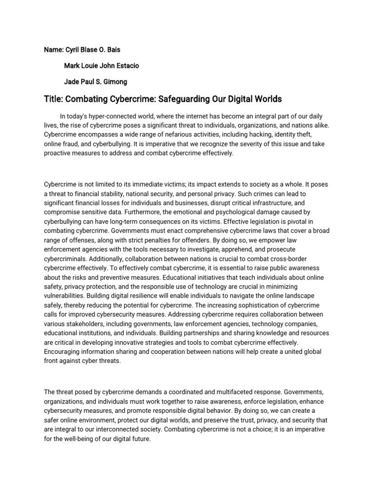 Persuasive Essay | PDF | Cybercrime | Computer Security