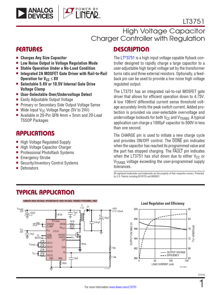 LT3751 | Download Free PDF | Capacitor | Electric Power